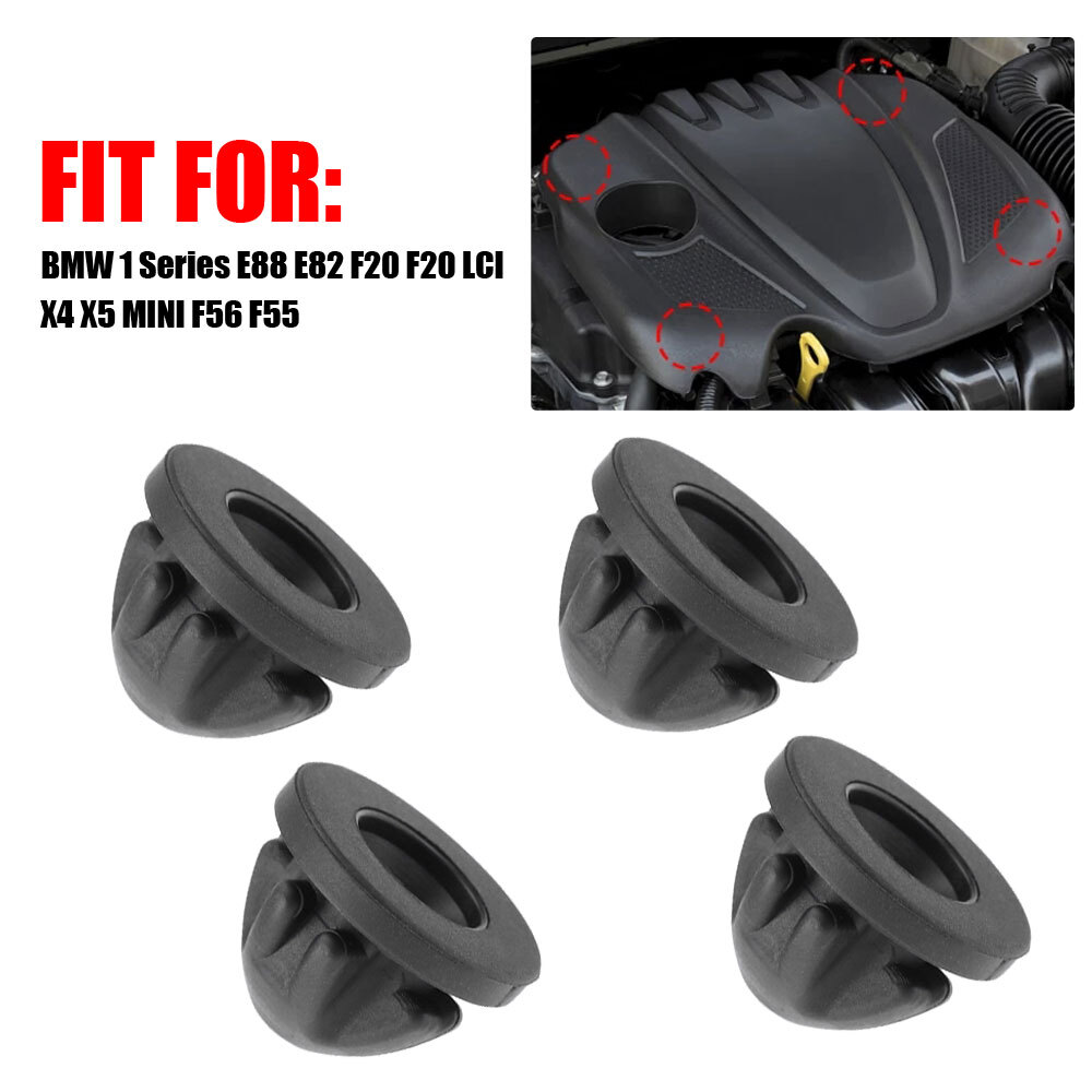 4x Engine Cover Trim Rubber Mount Grommet Bush Bump Stop 11127614138 ...