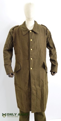 Repro British Army WW1 WW2 Trench Coat Long Wool Jacket Military ...