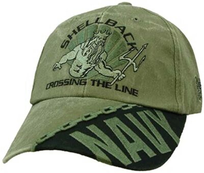 NEW U.S. Navy Shellback "Crossing the Line" Baseball cap hat. OD Green ...