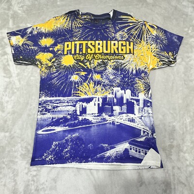 Pittsburgh City Of Champions Shirt Mens Large L Blue All over Print ...