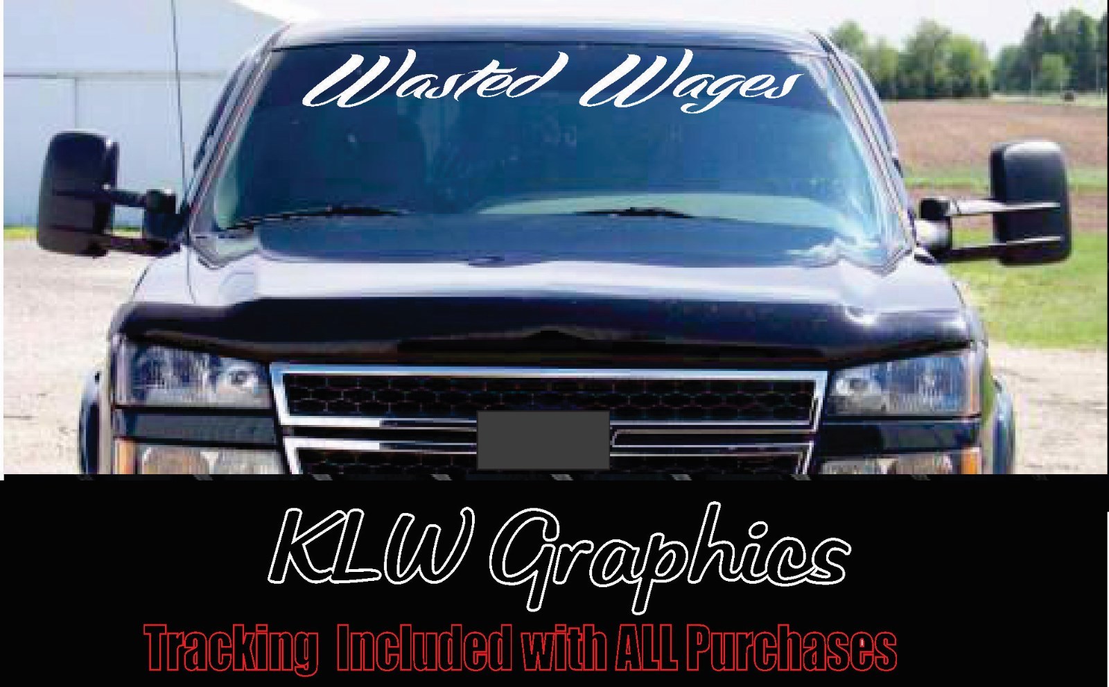 Wasted Wages Windshield Vinyl Decal Sticker Turbo Diesel Truck Car ...