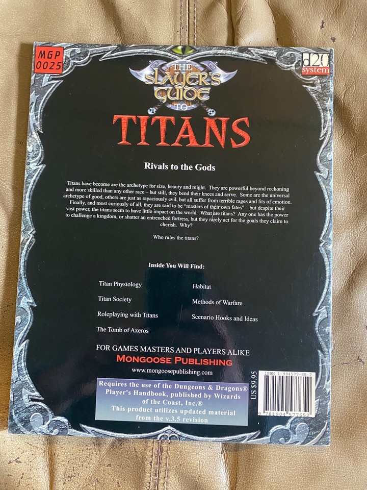 The Slayer's Guide to Titans by Gareth Hanrahan Mongoose 2004 Softcover ...