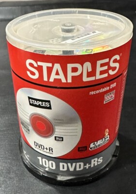 Recordable DVD+R Discs 8x Speed 120 Mins 4.7 Gb 80 Disc Spindle Staples ...
