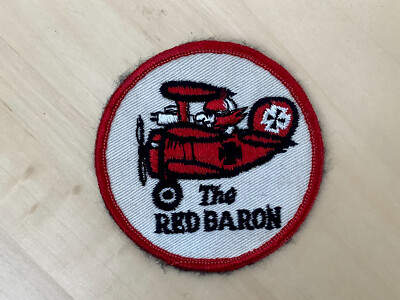 vintage red barron patch round airplane | eBay