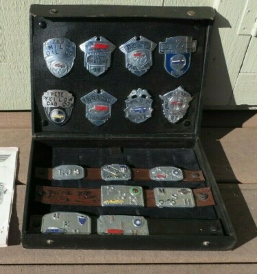 Hook-Fast Badge Company Salesman Sample Case 15 Badges Belt Buckles ...
