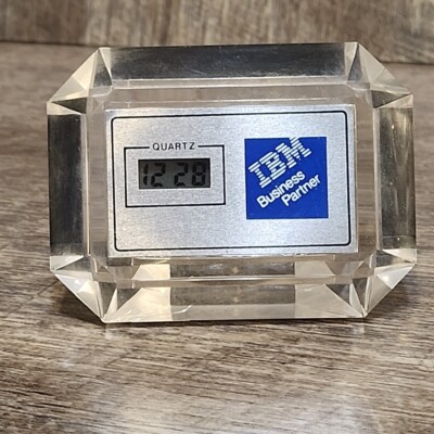 IBM Clock Chrysler Quarts Digital Desk Clock Business Partner Vintage ...