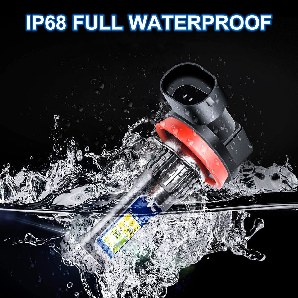 H11 H8 White Yellow LED Fog Light Bulbs Dual Color Switchback Bright ...
