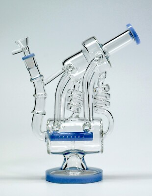 10" Milky Blue Vortex Cyclone Recycler Smoking Water Pipe Hookah ...