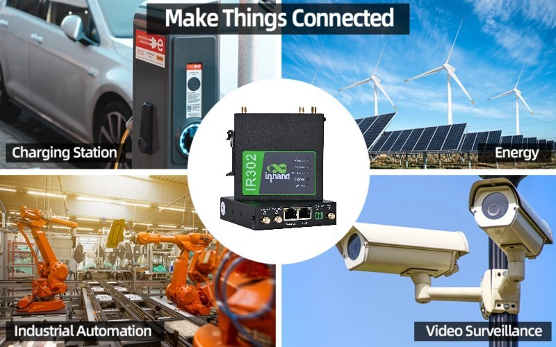 InHand IR302 Industrial IoT LTE 4G VPN Cellular Router Cat 1 w/ Wi-Fi ...