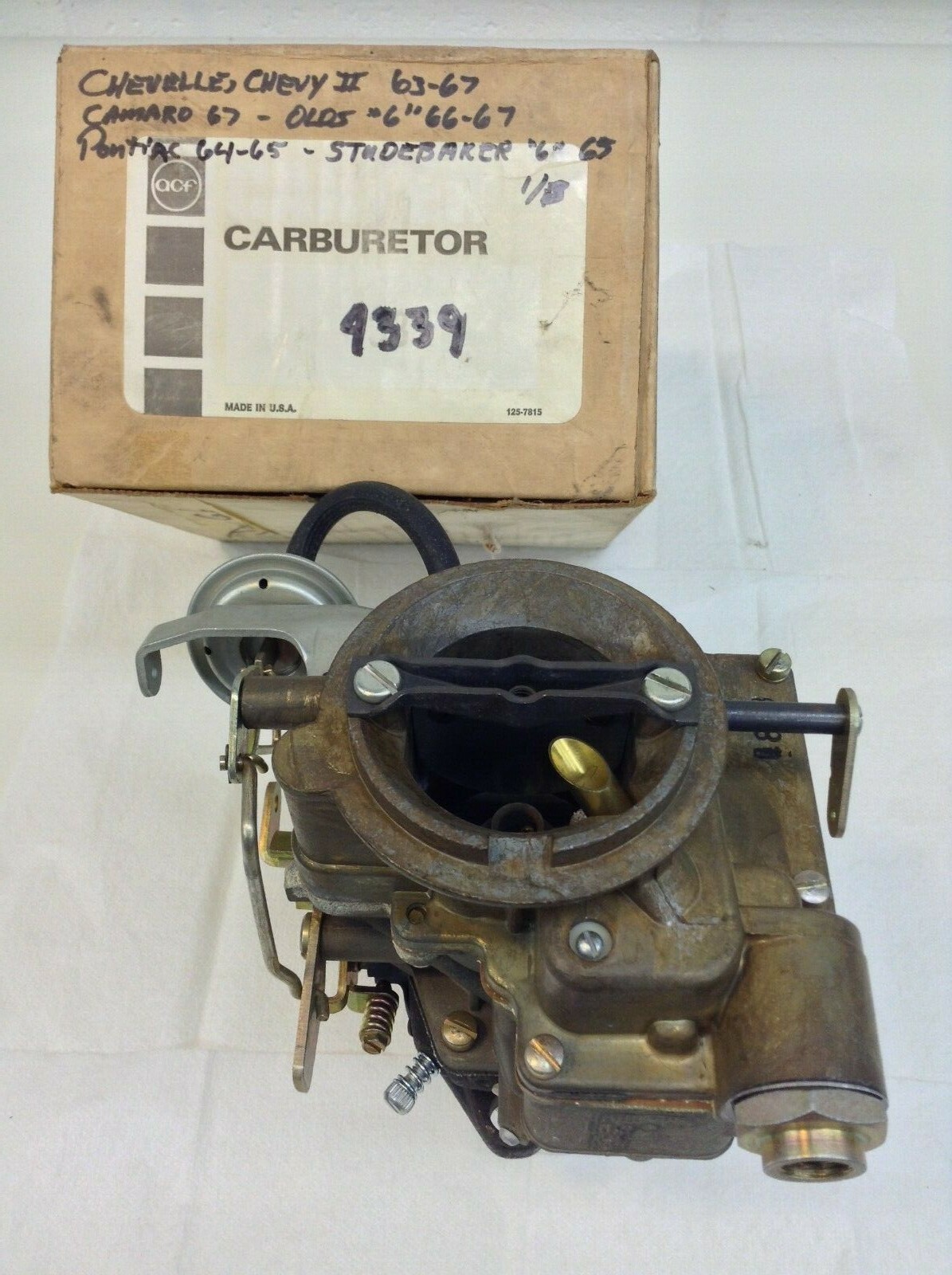 1963-1967 Chevy Cars 194-230-250 Engines NOS Carter YF Carburetor 4339S ...