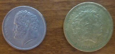 2 Coins - Greece 100 Apaxme Coin 1992/10 Drachmai 1984 Coin | eBay