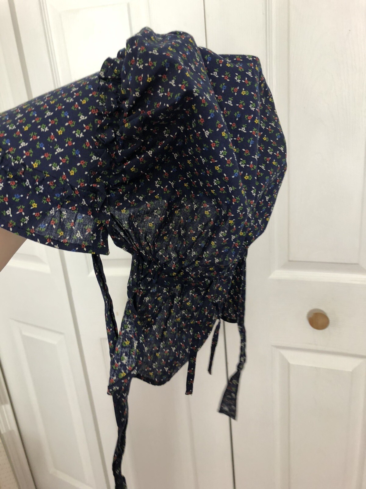 Blue Floral Cottagecore Prairie Amish Sun Bonnet Cap … - Gem