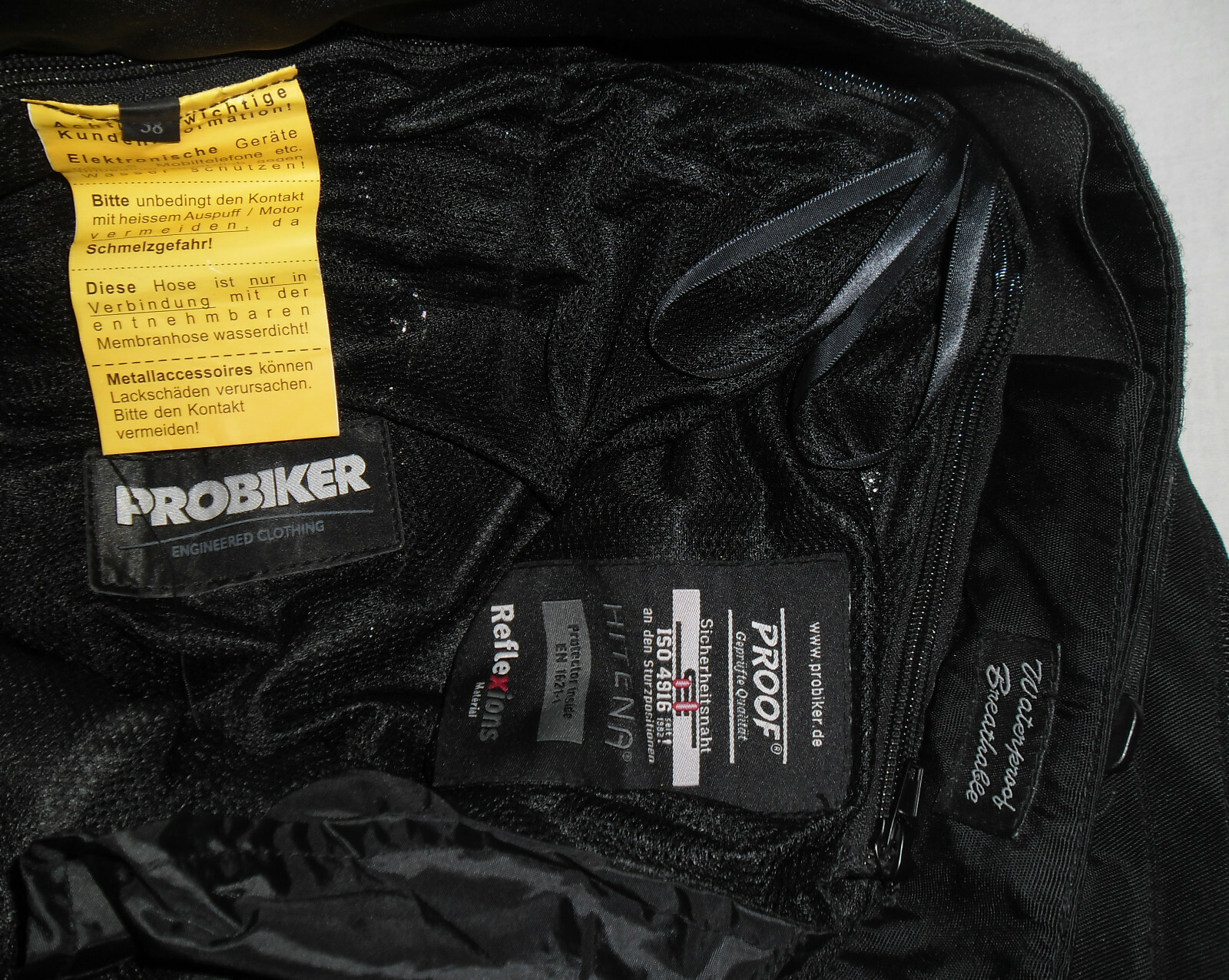 PROBIKER PR12 Black Textile Biker Racing Suit Set Jacket&Pants Size 38 ...