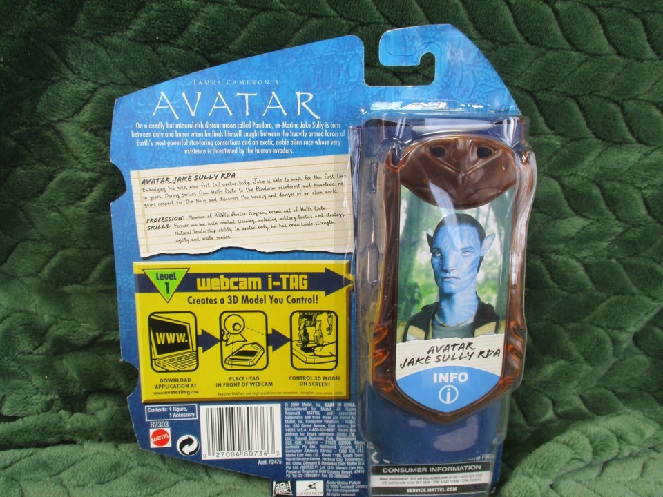 AVATAR JAKE SULLY RDA Action Figure James Cameron's AVATAR 2009 Mattel ...