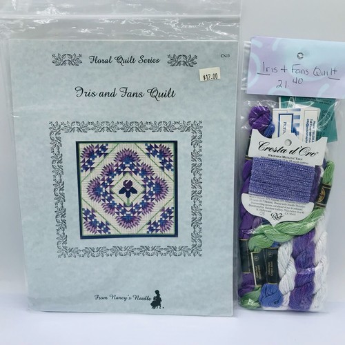 NANCY'S NEEDLE IRIS & FANS KIT Needlepoint CN13 w/Yarn Thread Floral Quilt NEW | eBay