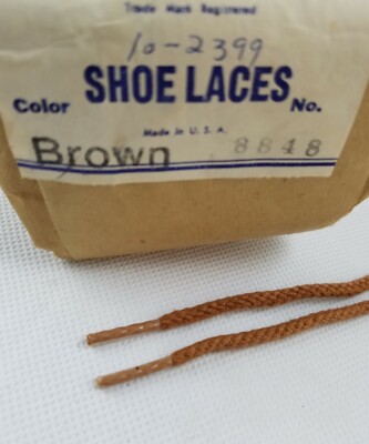 2 pair Brown ROPE Braid Shoelace Lace Strings 21Inch Made in USA Non ...