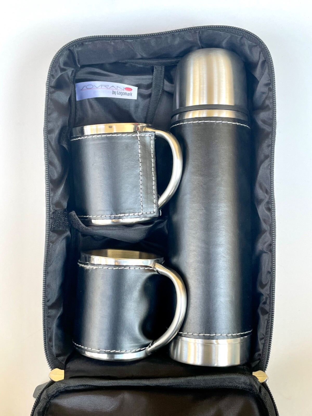 Sovrano Stainless Steel Cup/Thermos Travel Drink Set Carrying Case ...