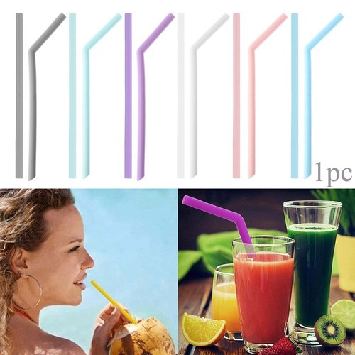 Candy Color Filter Pipette Straight Bend Silicone Drinking Straws ...