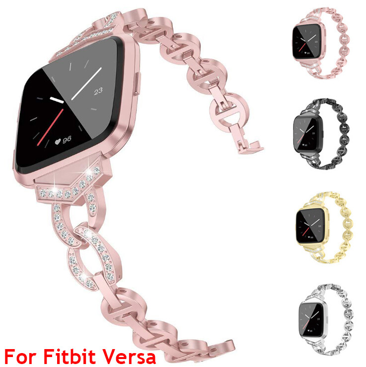 For Fitbit Versa /Versa 2/Lite Bling Strap Rhinestone Stainless Band ...