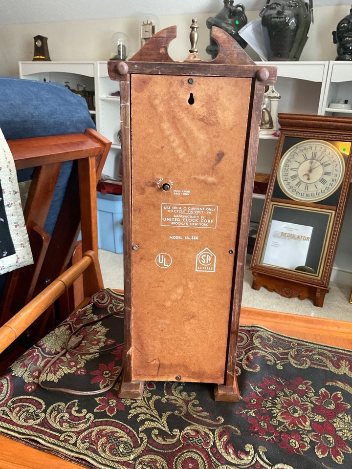 UNITED SMALL ELECTRIC GRANDFATHER CLOCK MID 20C WORKING MDL 444 | eBay UK