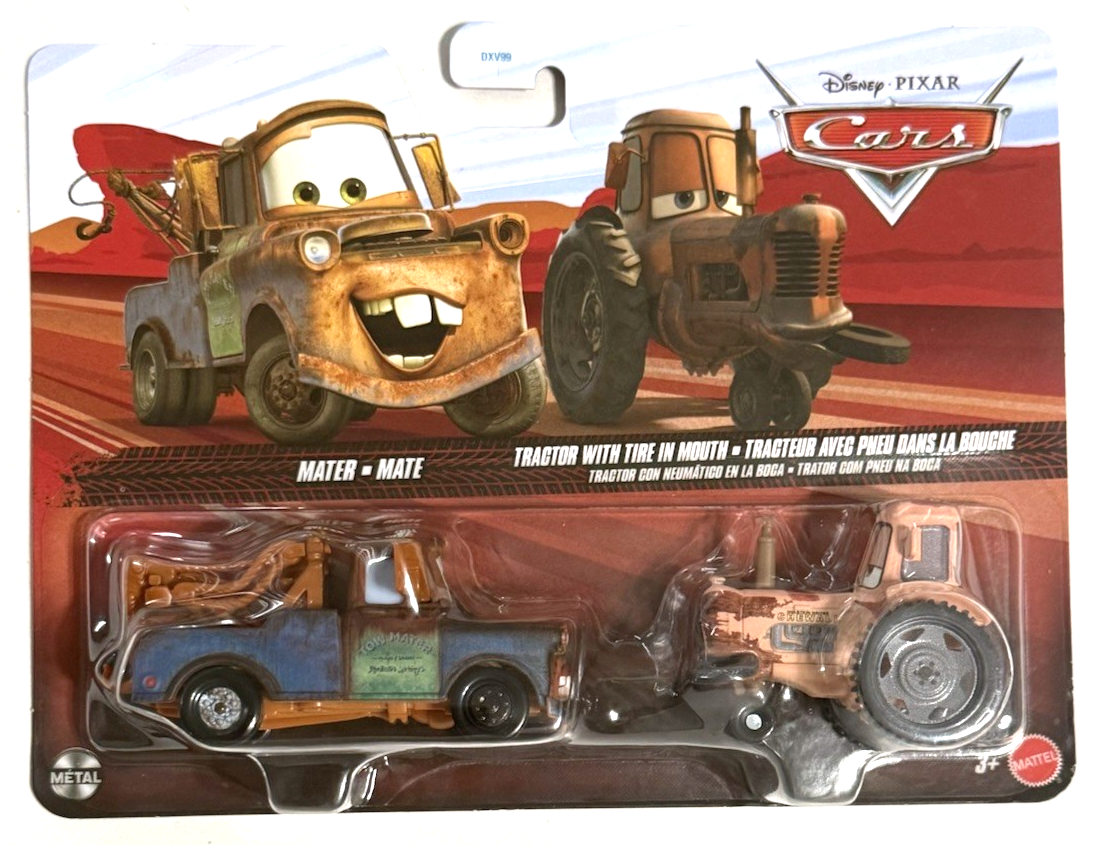 Disney Pixar Cars MATER & TRACTOR WITH TIRE IN MOUTH 2-Pack ~ Metal ...