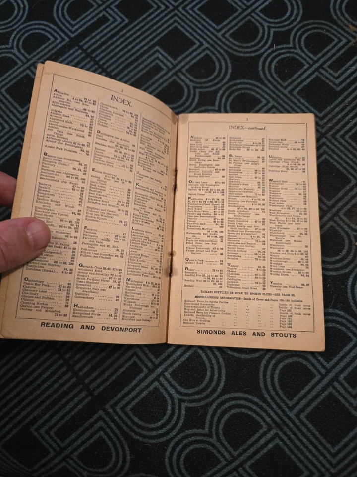 GWR 1933–34 London Reading Oxford Timetable + Map Great Western Railway ...
