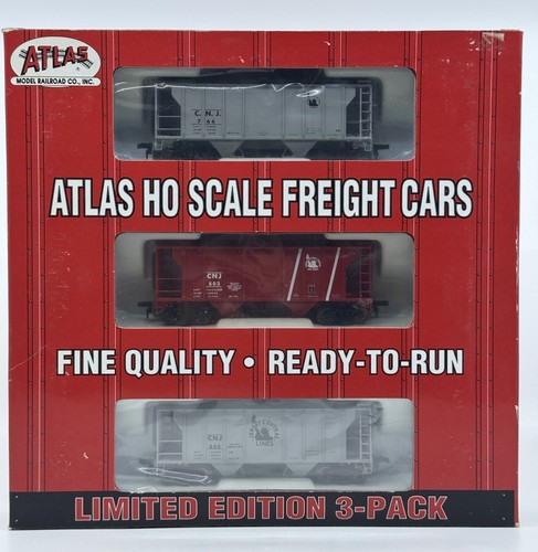 HO Atlas 1101 New Jersey Central PS-2 2-Bay Covered Hopper (3-Pack) CNJ | eBay
