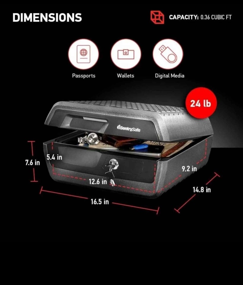 Sentry Safe Fireproof and Waterproof Safe Box with Key Lock | eBay