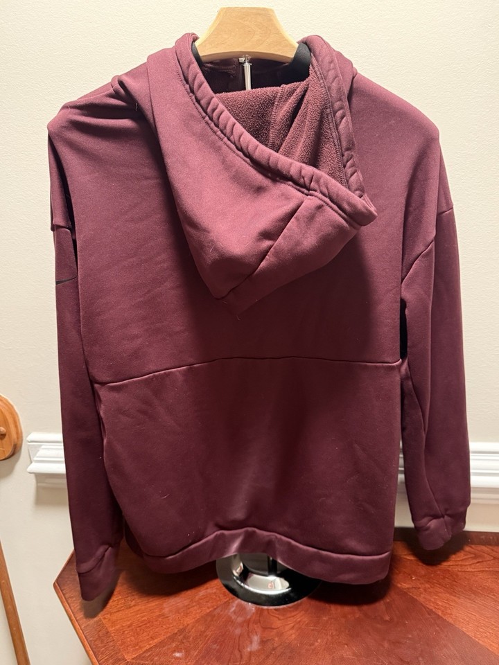 Nike Women’s Medium Burgundy Hoodie Pullover Half Zip Long Sleeve Logo ...