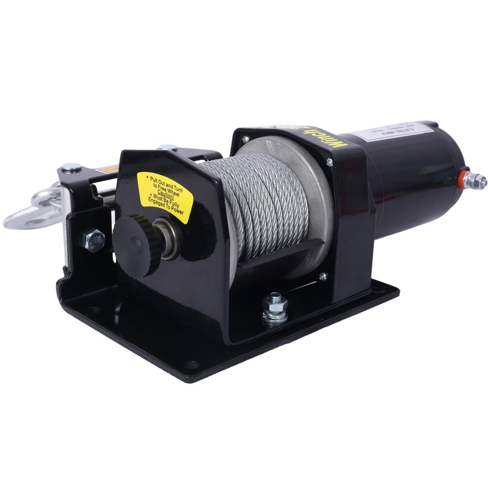 2000lb 12V ATV/UTV Electric Winch Off-Road Waterproof Steel Cable Winch ...
