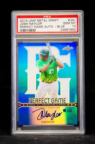 2014 Leaf Metal Draft Perfect Game Josh Naylor #JN1 PSA 10 AUTO 11/25 ...