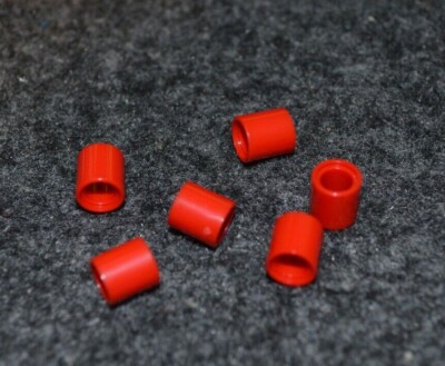 (6) 1x1 RED Small / Half Technic Sleeve / Spacer Bricks Lego - NEW ...