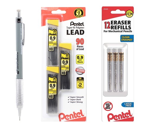 Pentel GraphGear 500 Mechanical Drafting Pencil 0.9 mm HB Leads and ...