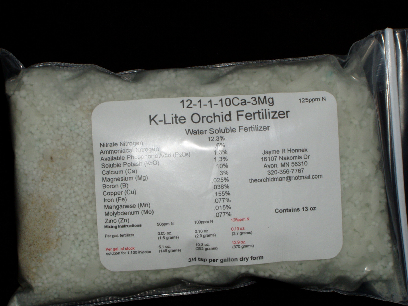 GREENCARE MSU 12-1-1-10Ca-3Mg K-Lite Orchid Fertilizer 13oz | eBay