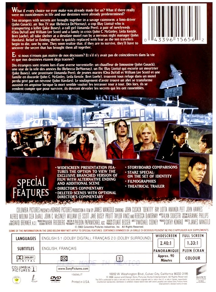 Identity Special Edition DVD New John Cusack Ray Liotta Amanda Peet | eBay