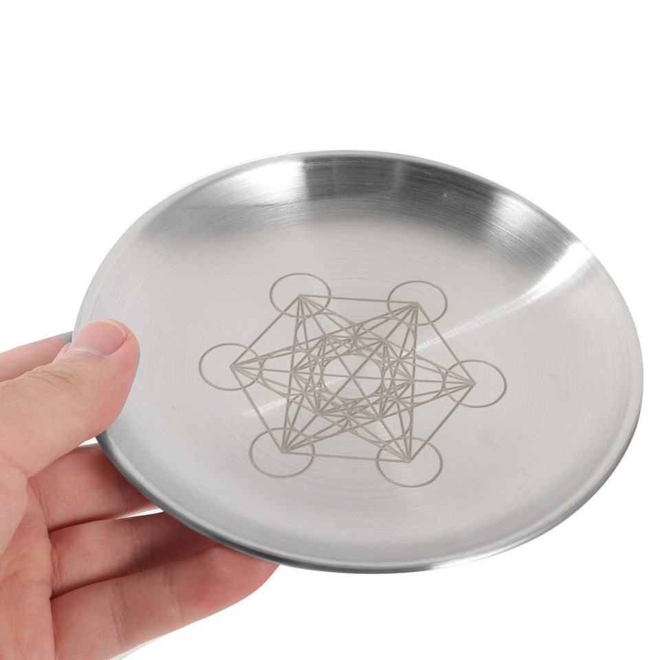 Metal Altar Plate Decorative Round Tray Tarot Ceremony Candle Tray ...