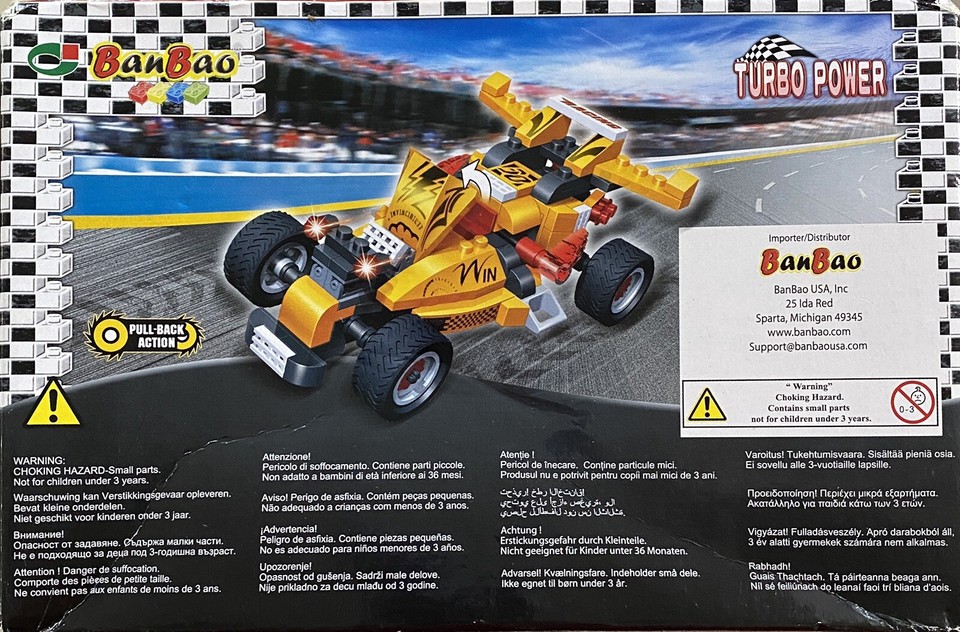 Ban Bao 132 Pc 8609 Pull Back Action Turbo Power Buildable Car | eBay
