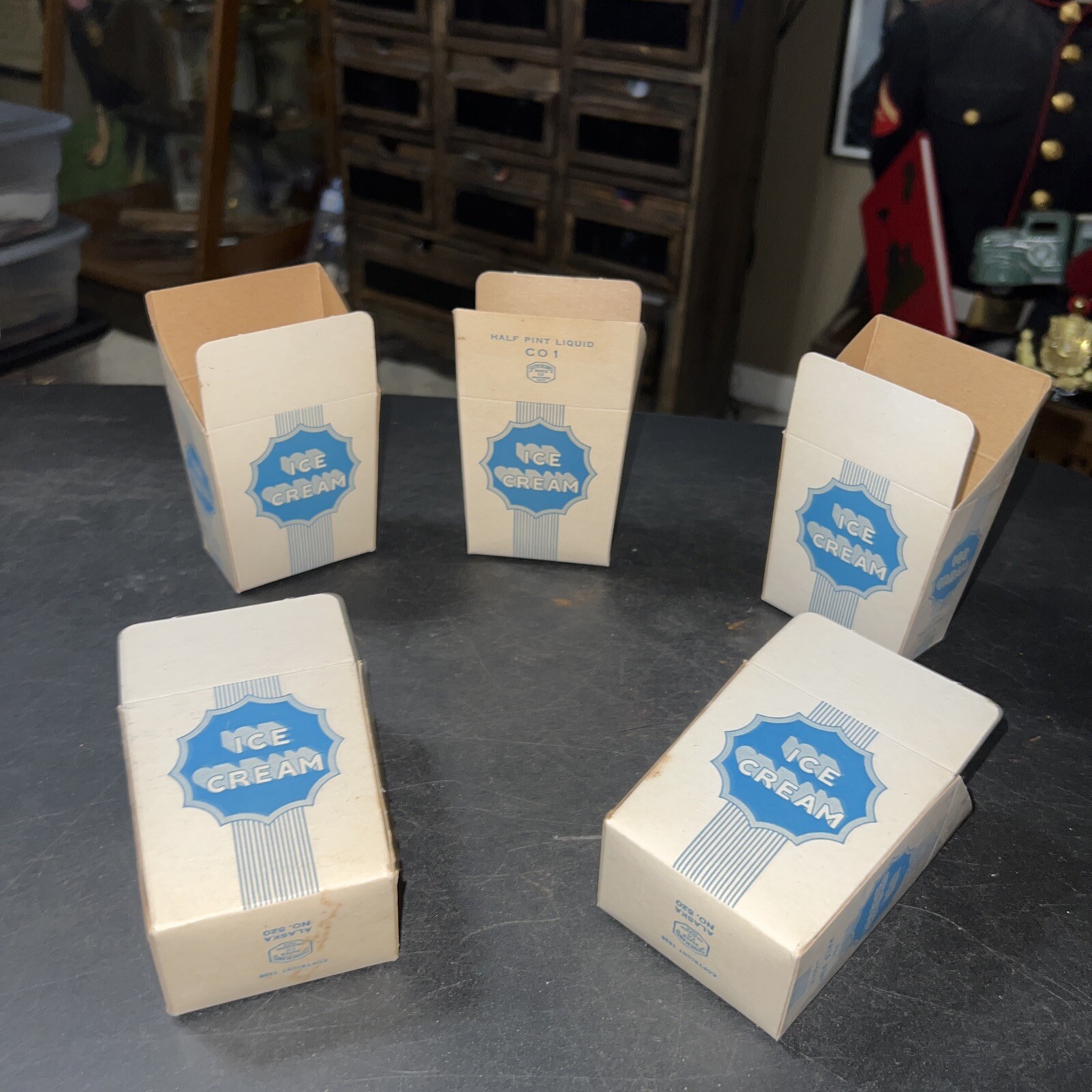 Vintage 5pc. 1936 Half Pint Ice Cream Dairy Boxes Containers- Alaska | eBay