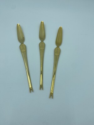 Gilt Stainless Seafood Forks Picks Lobster Crab 8 Inches - 3 | eBay