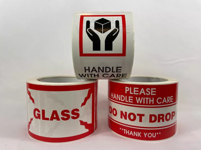 Lot of 3-Rolls 5x3 (Handle With Care / Glass / DO NOT DROP) (750 ...