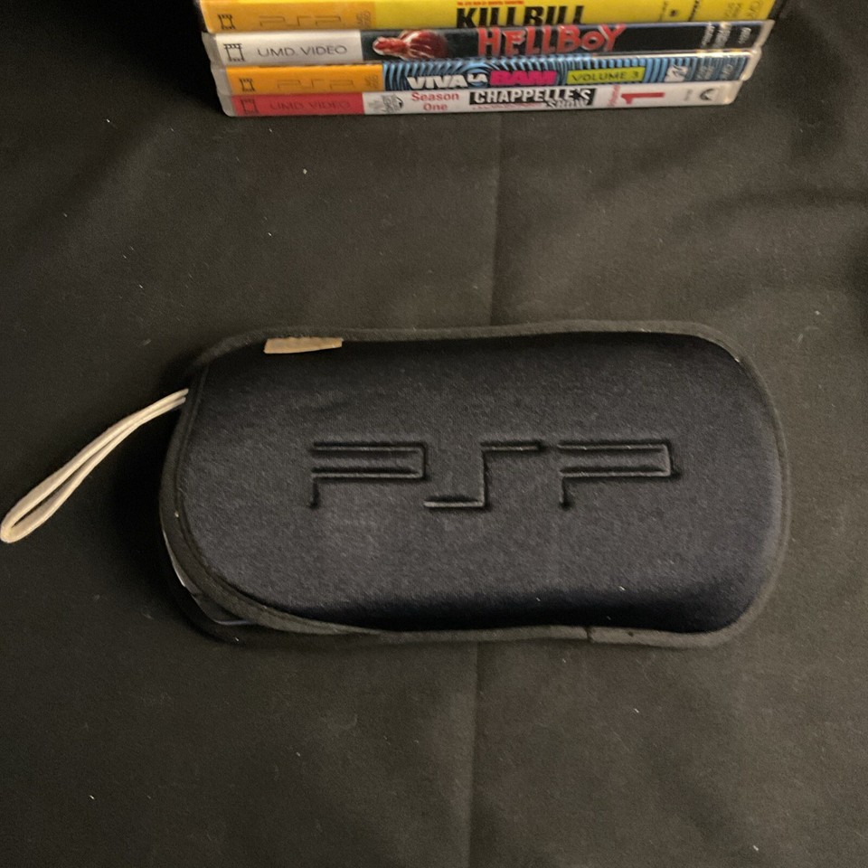 Sony PSP Bundle PSP-1001 W/ 2 Games 5 Vid Console Memory Card Case No ...