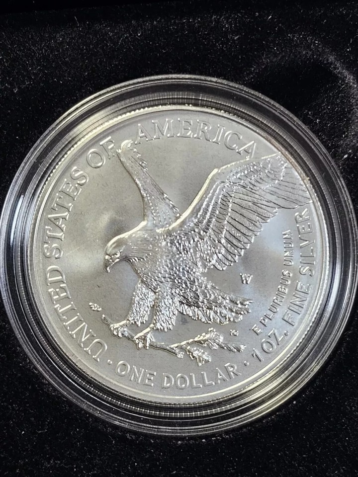 2021 W 1oz American Eagle Burnished Silver Coin BU Type 2 w/OGP 21EGN ...