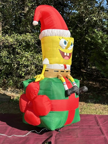 RARE 2005 Gemmy 8’ SpongeBob Squarepants Christmas Lighted Inflatable ...