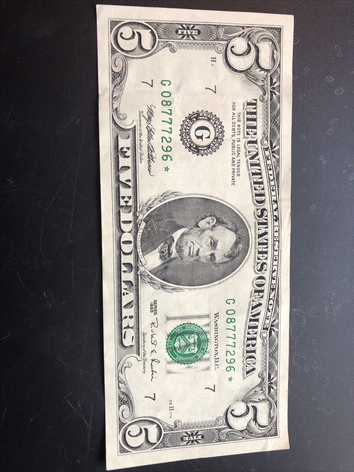 ** STAR ** $5 1995 (( GEM )) Fancy Serial Number ** PAPER CURRENCY - | eBay