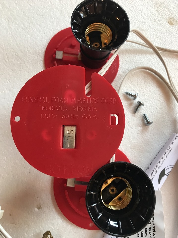Blow Mold Light Cords Red full size Socket General Foam NEW LOT OF 3 ...