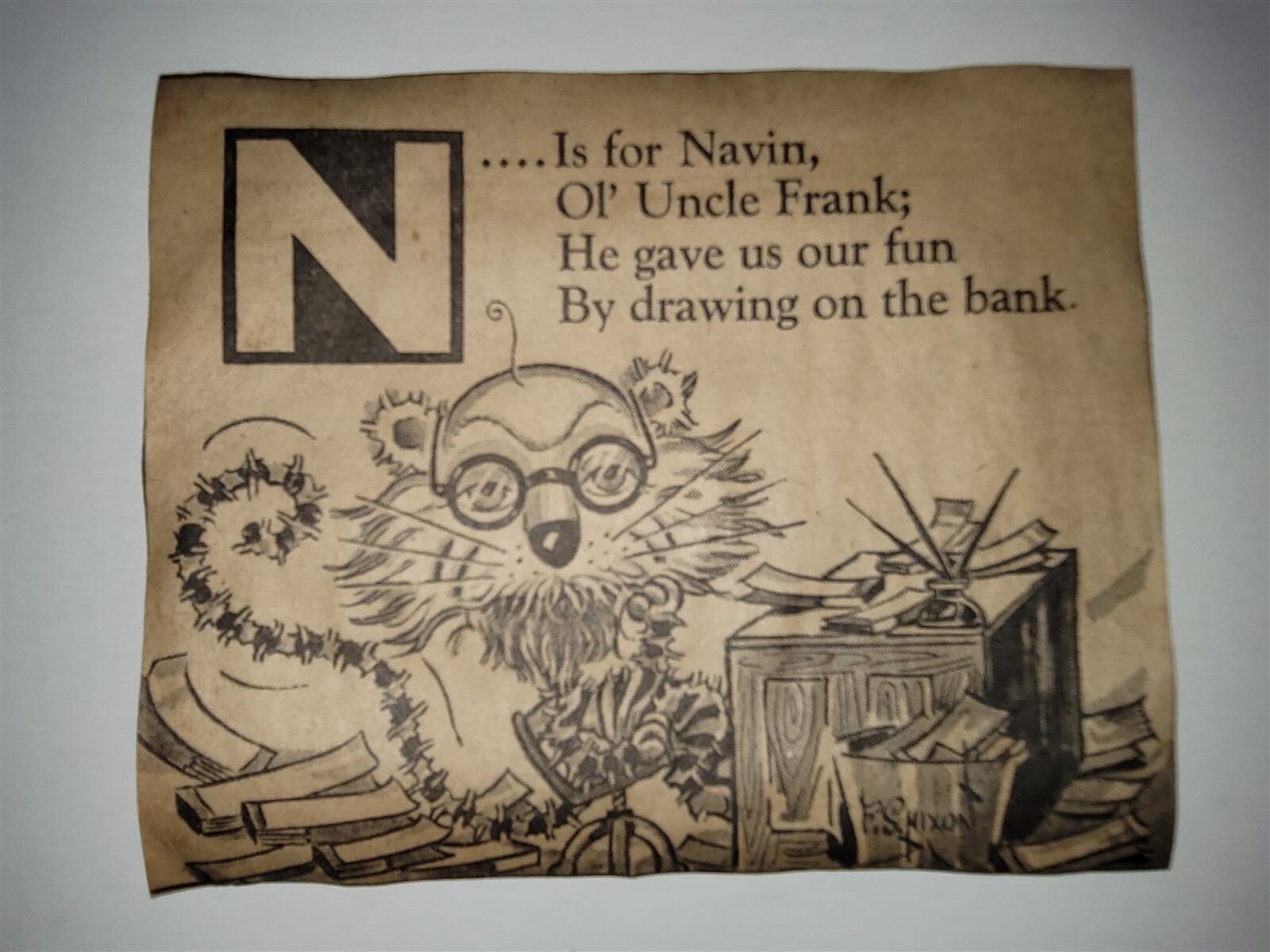 Frank Navin 1937 Detroit Times Tigers Oddball Puzzle Piece RARE! Letter ...