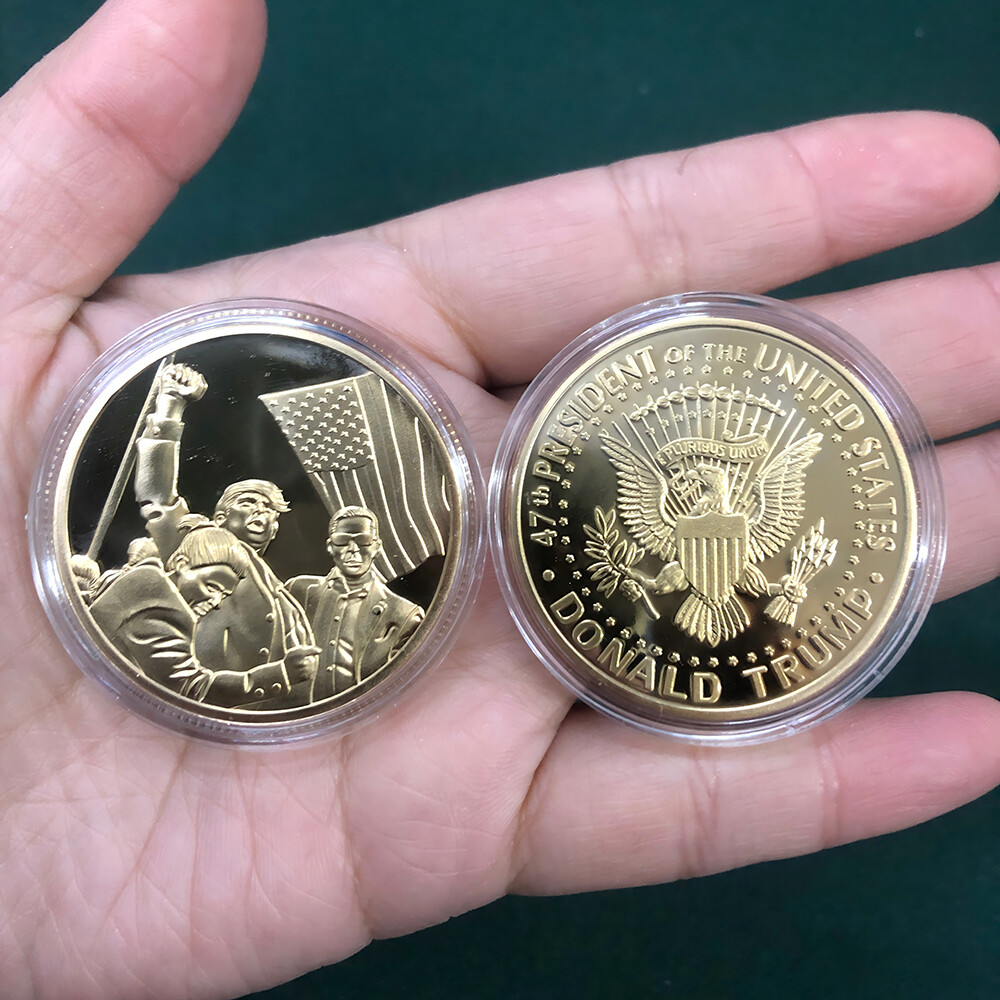 2X USA 47th President Donald Trump Fight Shooting Assassination Coin ...