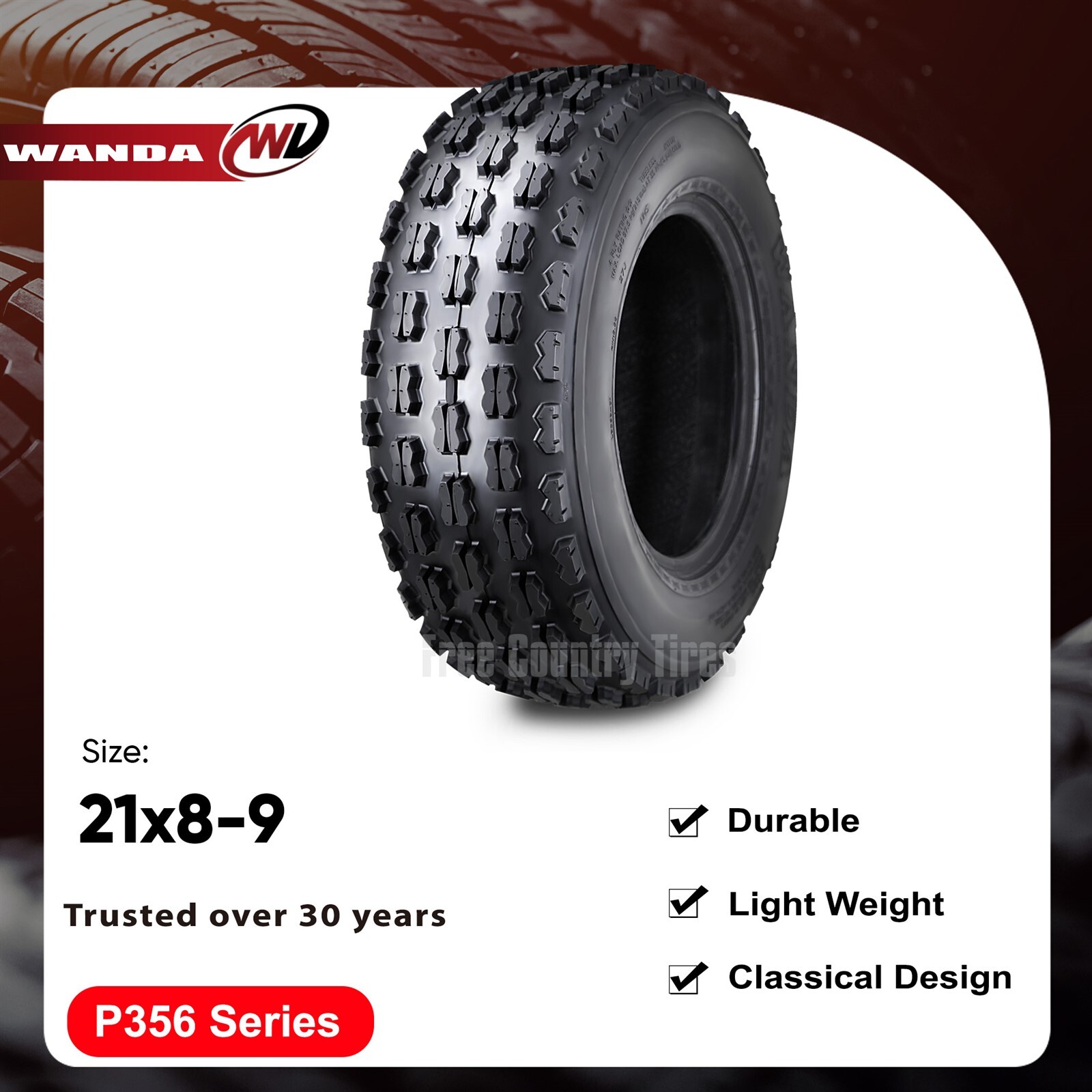 SET 2 WANDA Sport ATV Tire 21x8-9 21X8.00-9 21x8x9 21x8.00x9 4PR GNCC ...