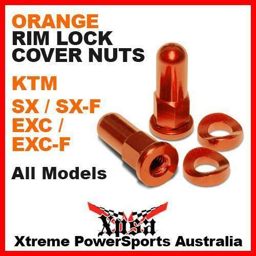 MX ORANGE RIM LOCK COVER NUTS KTM SX EXC 125 200 250 350 450 500 525 ...