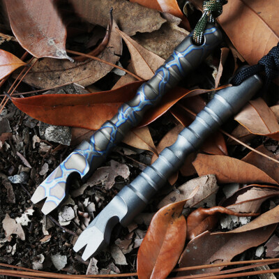 TC4 Titanium Alloy Pry Bar Crowbar Opener Tactical Survival EDC Multi ...